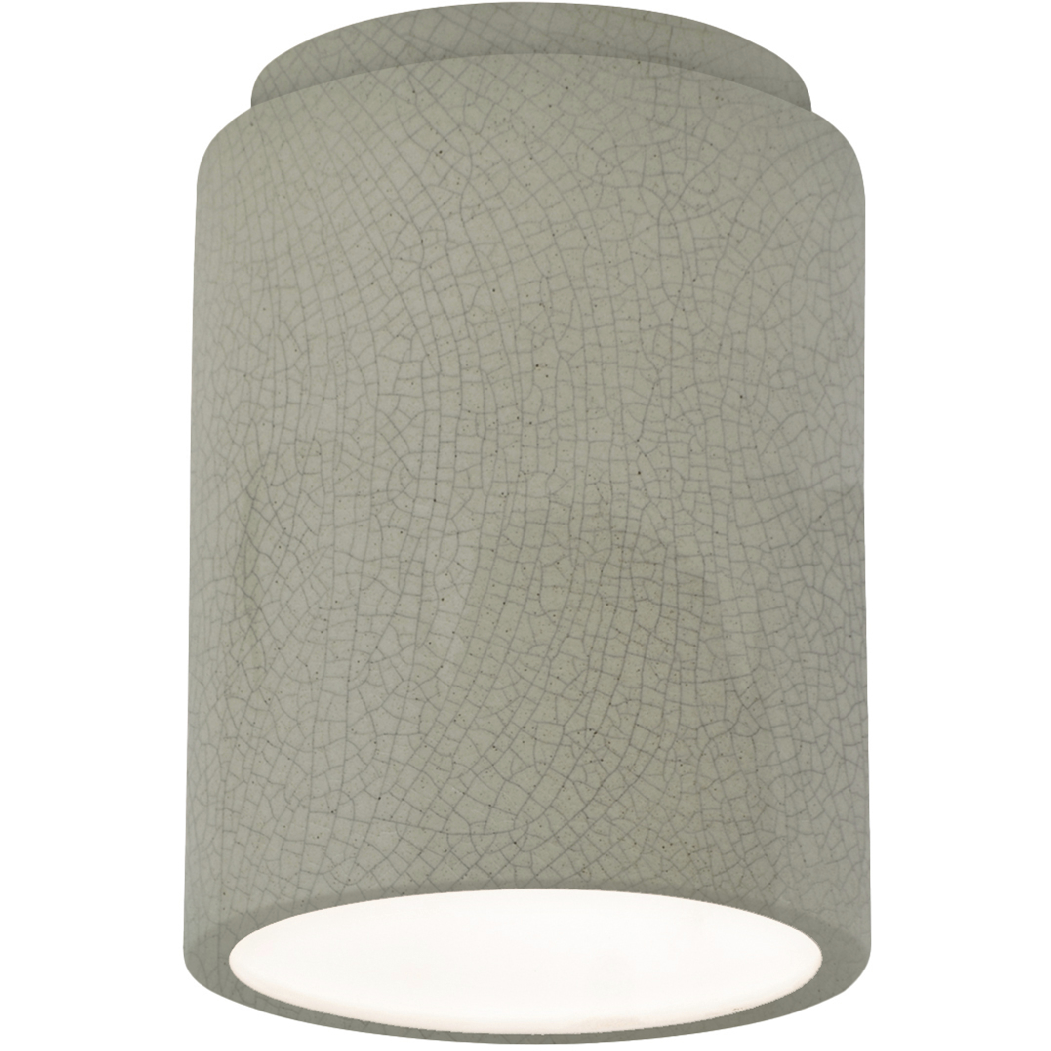 Radiance Cylinder LED 6.5 inch Celadon Green Crackle Flush-Mount ...